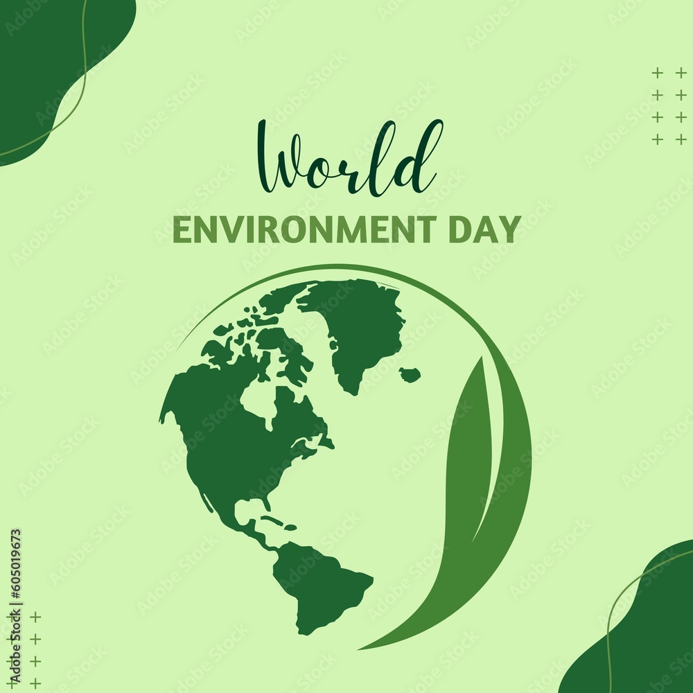 World Environment Day. Happy Environment day, 05 June. world map and ...