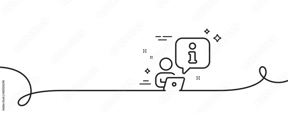 Interview line icon. Continuous one line with curl. Job information ...