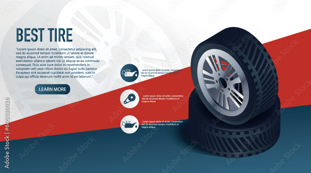 Airless tire concept. Advertising wheels for automobile and vehicle ...