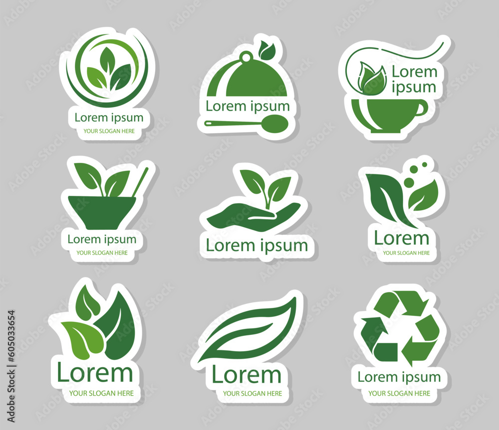 Enviromentally friendly stickers. Natural and organic products ...