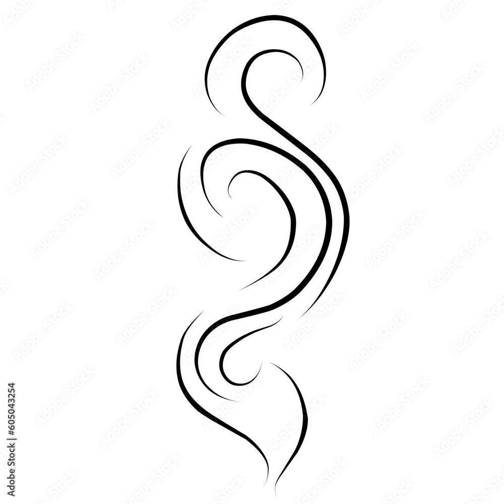 Simple Smoke Symbols. The Smoke is Drawn by Lines Stock Vector | Adobe ...