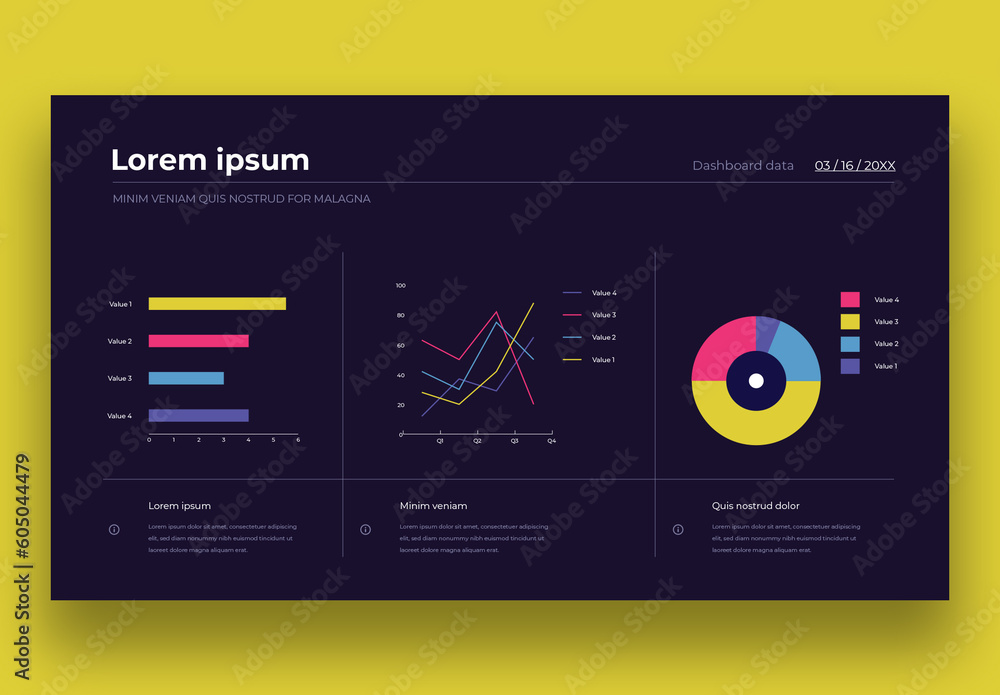 Bright And Bold Color Infographic Layout Stock Template | Adobe Stock