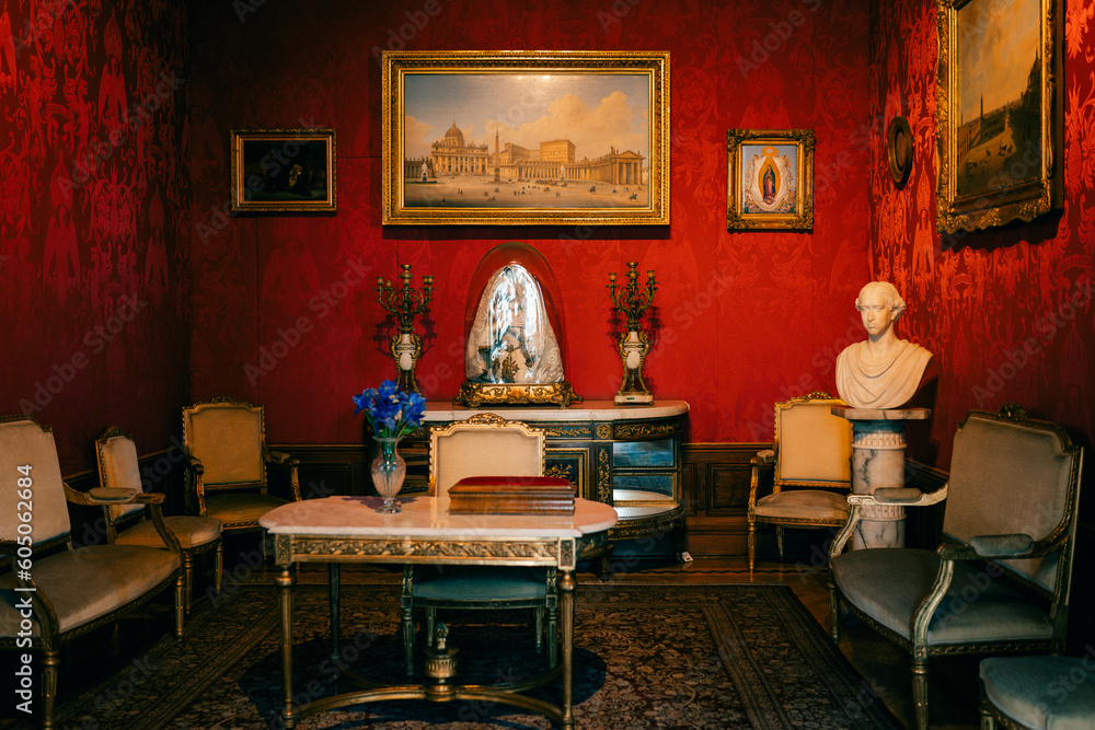 Mexico City, FEB 2023 Interior view of the historical castle ...