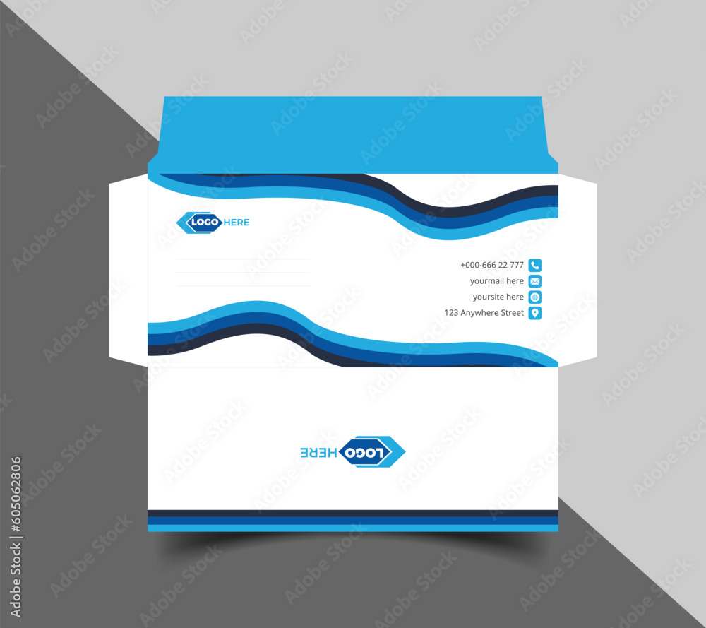 Envelope template design. Envelope A4. Envelope A4 vector design. white ...