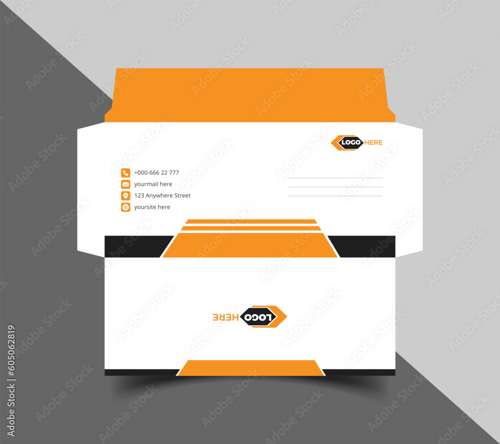 Envelope template design. Envelope A4. Envelope A4 vector design. white ...