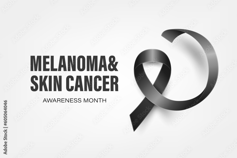 Melanoma, Skin Cancer Banner, Card, Placard with Vector 3d Realistic ...
