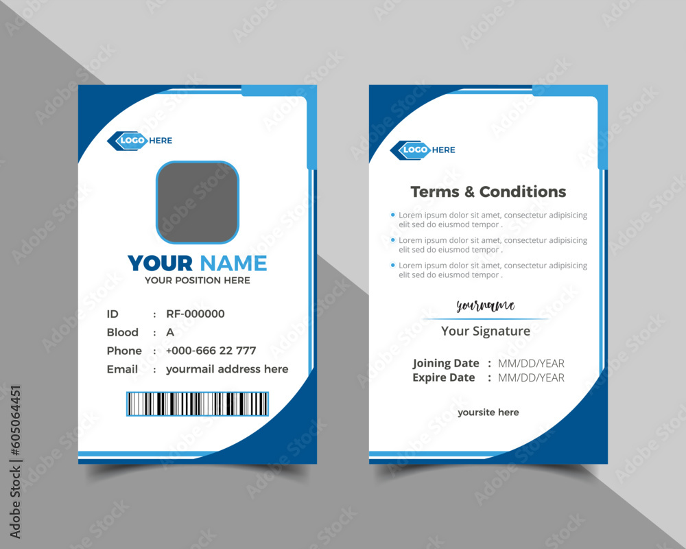 Corporate ID card design template. Simple id card design template ... Corporate ID card design template. Simple id card design template ...