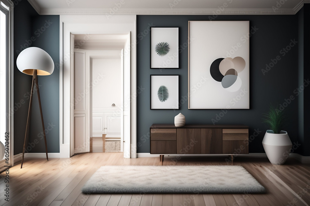 Sala de Estar Lujoso con Muebles de Diseño, Techos Altos y Elegantes ...