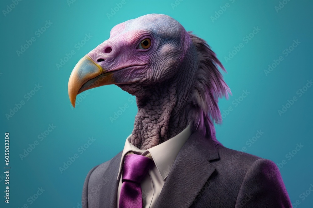 Anthropomorphic vulture dressed in a suit like a businessman. Business ...