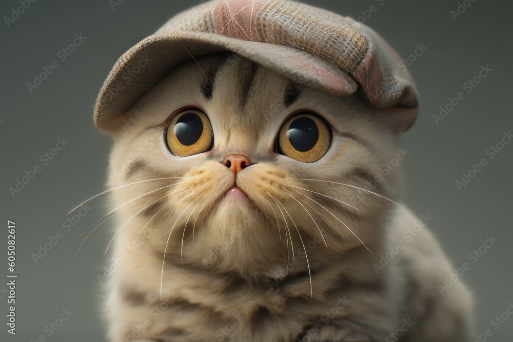 Anthropomorphic cat Scottish fold dressed in human clothing. humanized ...