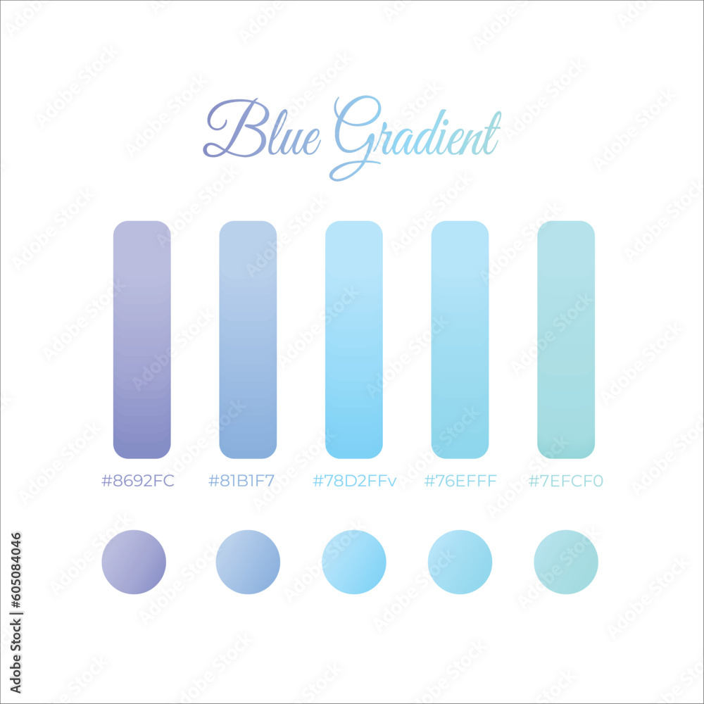 pastel blue and navy color palette, collection of soft gradation colors ...