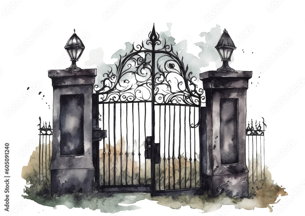 Cemetery Gates Drawing