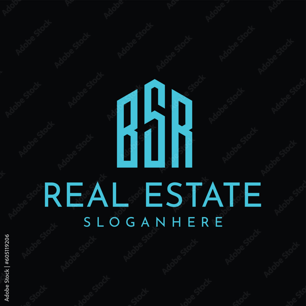 design a clever monogram logo real estate in letter BSR Stock Vector ...
