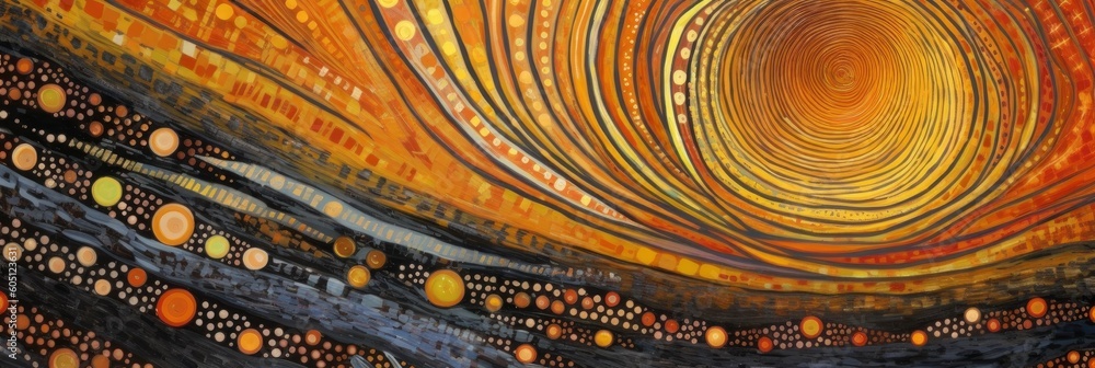 Abstract theme of Australian Indigenous Aboriginal art. Represent style ...