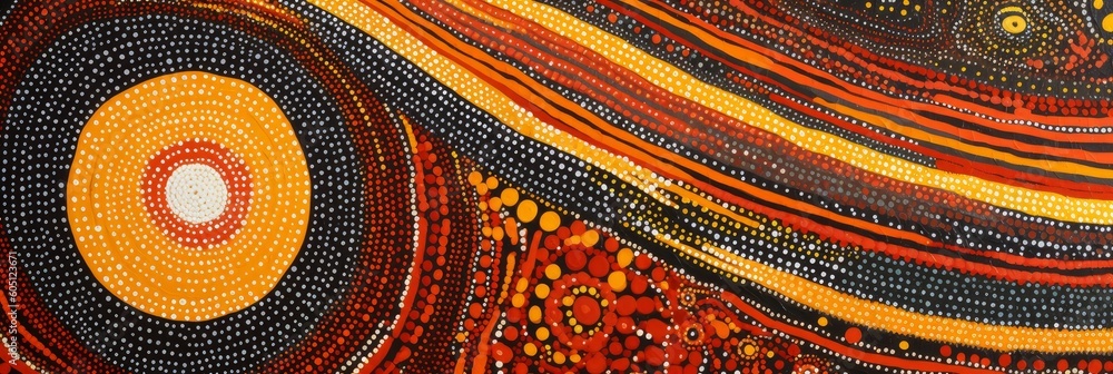Abstract theme of Australian Indigenous Aboriginal art. Represent style ...