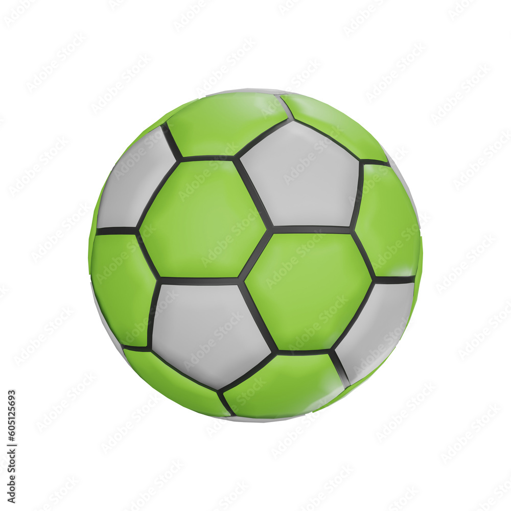 icon 3d soccer ball on transparent background. football 3d icon ...
