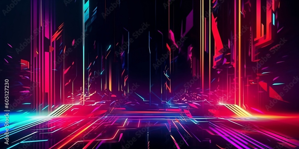 Abstract background with interlaced digital glitch and distortion ...