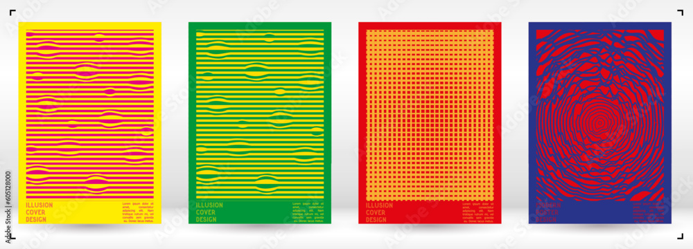 Geometrical Poster Design with Optical Illusion Effect. Modern ...