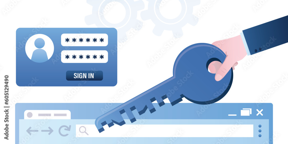 Password and personal data protection. Internet security. Part of web ...