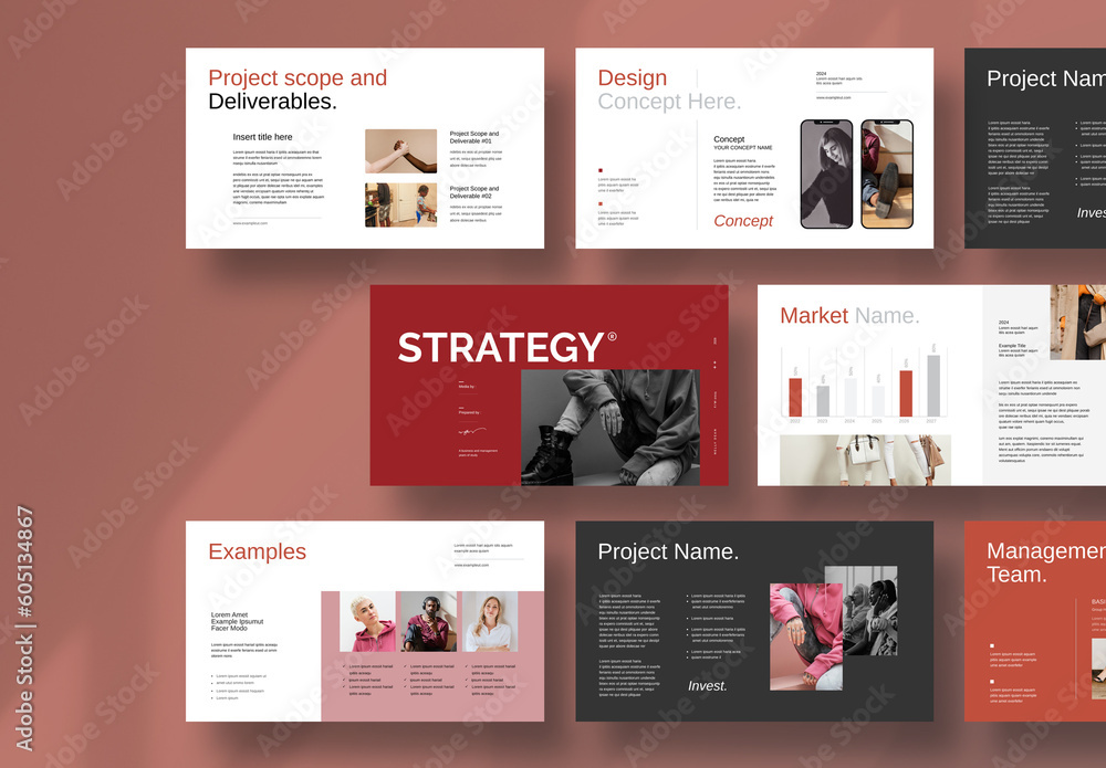 Strategy Presentation Layout Stock Template | Adobe Stock