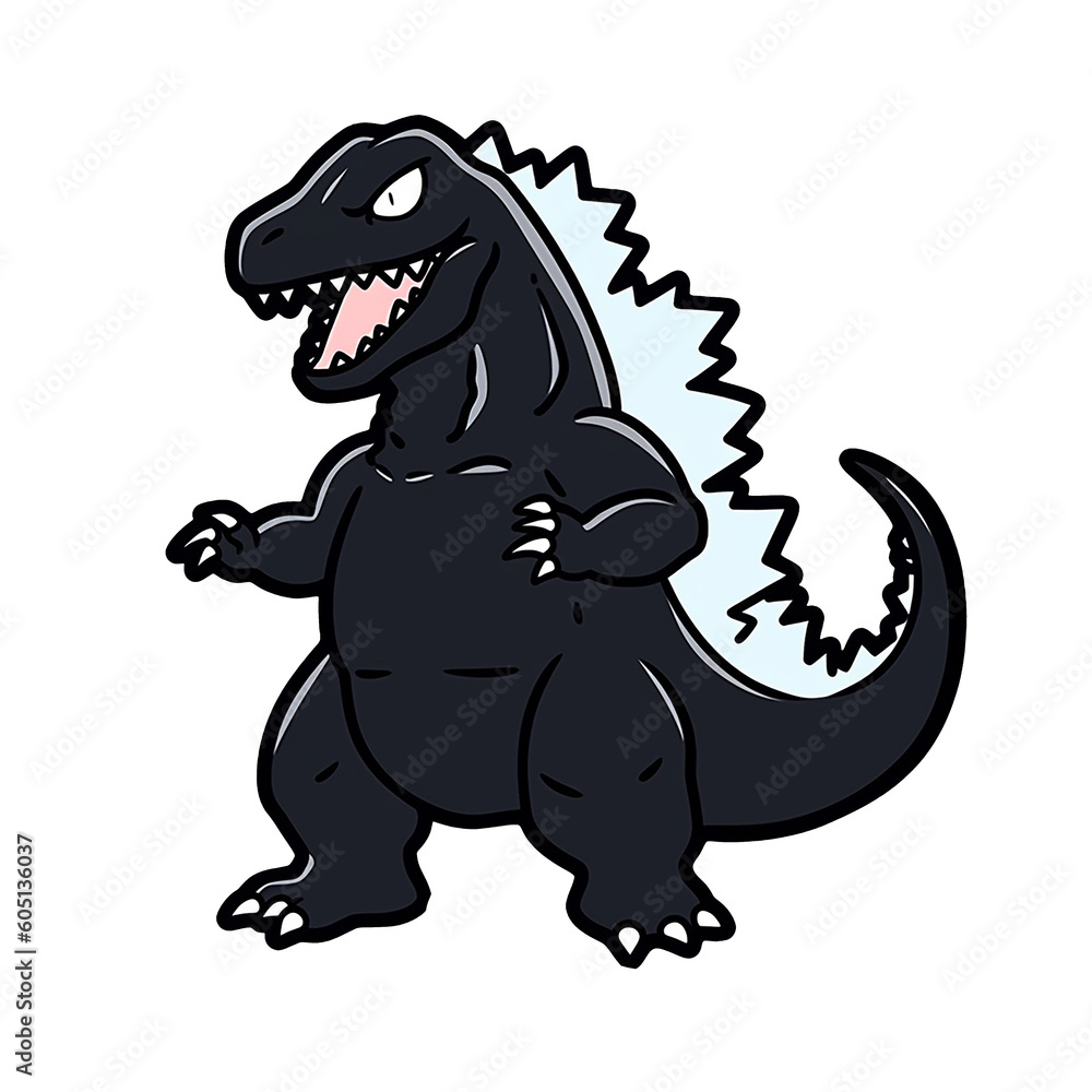 Godzilla isolated on transparent background, generative ai, digital ...