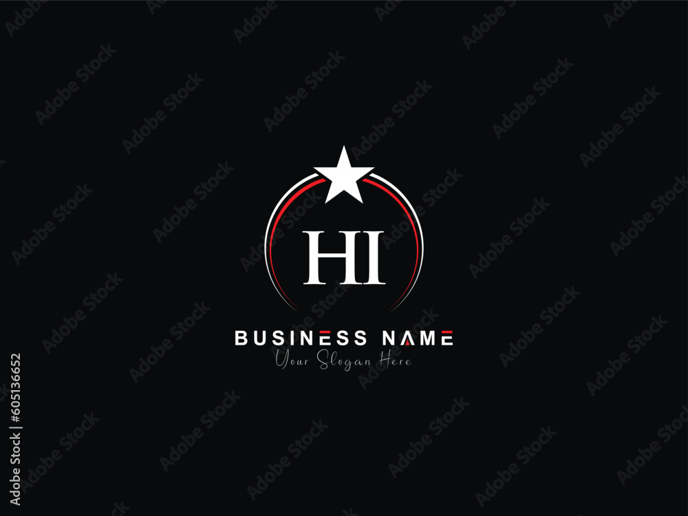 Letter HI h&i logo vector, professional hi logo letter with star design ...