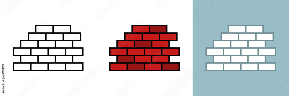 Brick Icon, the bricks icon represents a rectangular building material ...