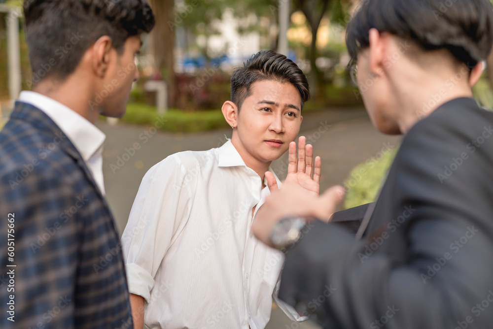 Two men bully and physically threatens their fearful workmate while ...