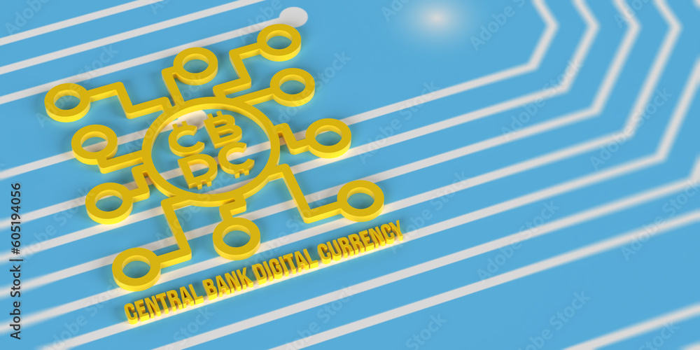 CBDC Central Bank Digital Currency modern banner background. Futuristic ...