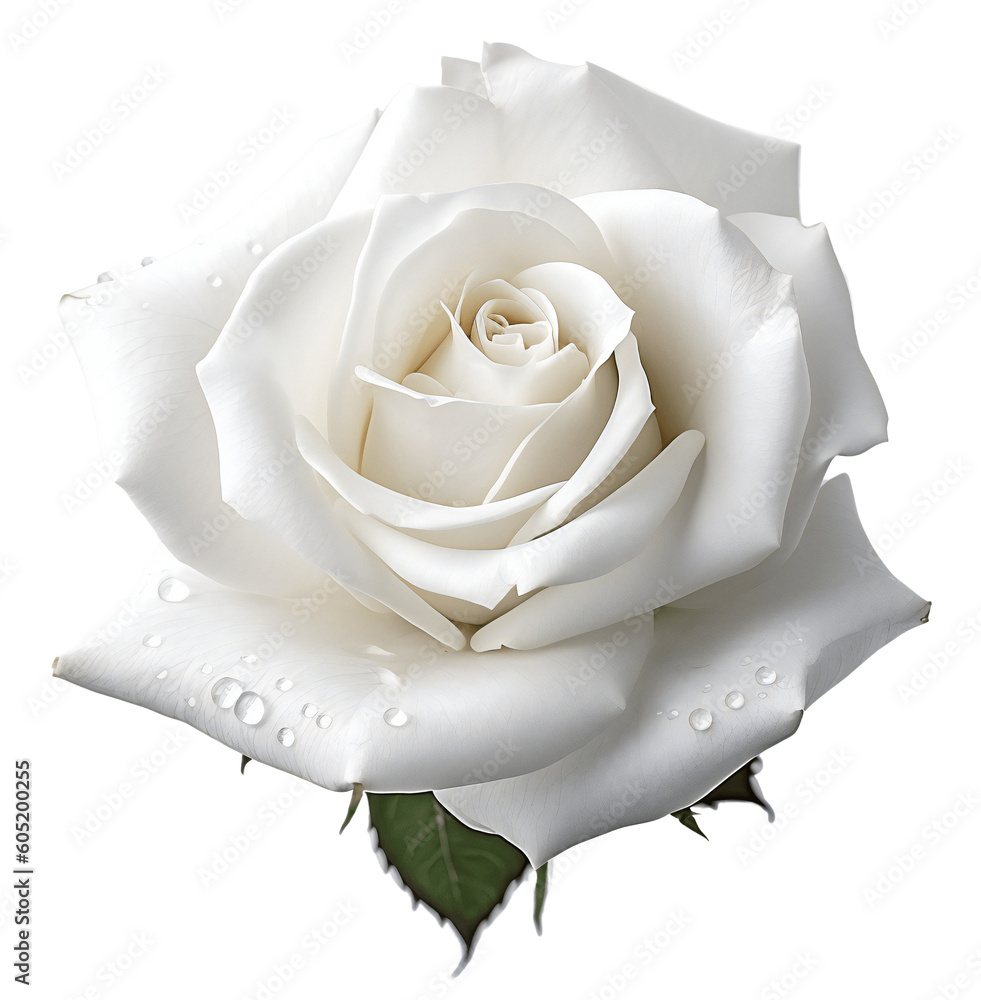 White rose close-up. Isolated on a transparent background. KI. Stock ...
