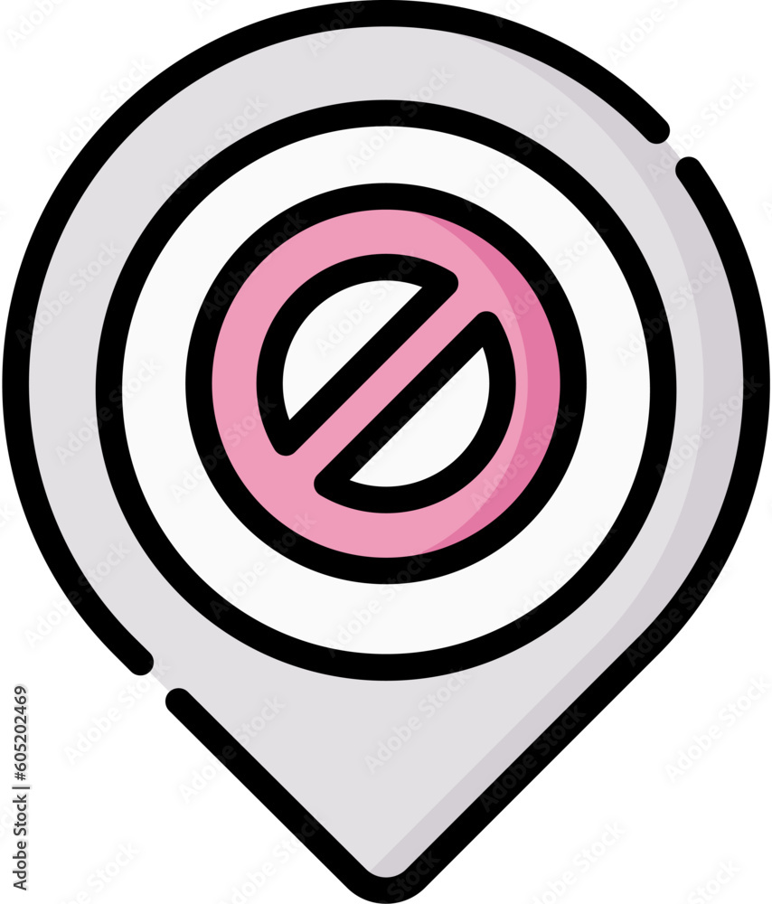 No Location Icon. No Location Vector illustration isolated on ...