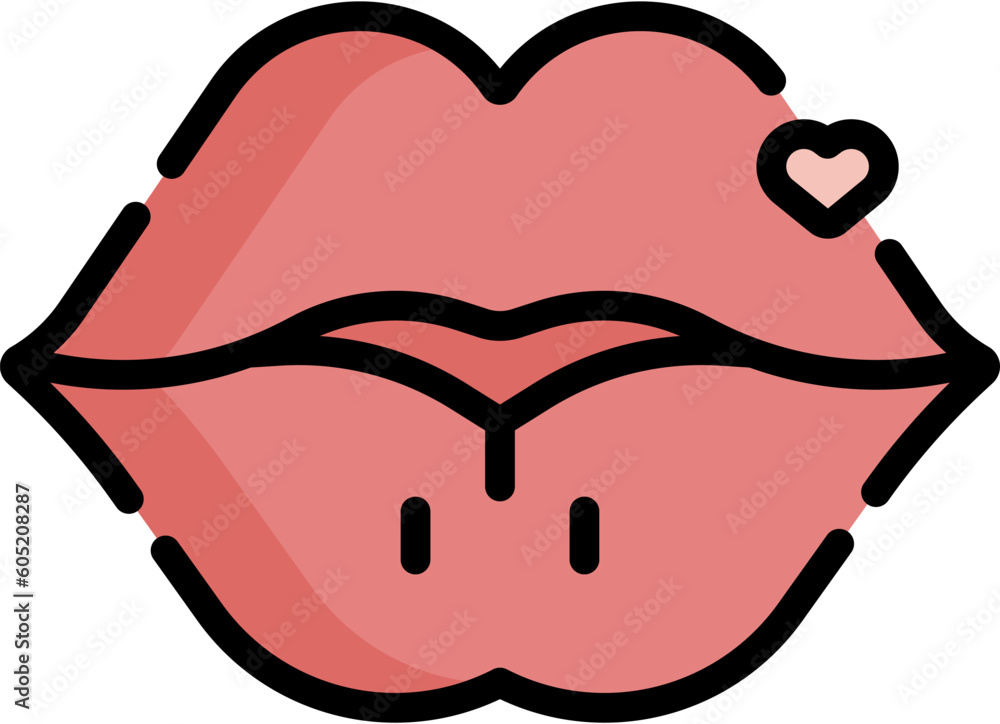 Kiss Icon. Kiss Vector illustration isolated on transparent background ...