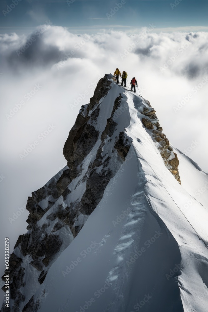 Summit Conqueror: Alpinist Scaling the Majestic Mountain Peak ...