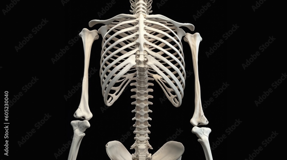 Detailed Human Skeleton and Bone Structure in 16:9 Aspect Ratio ...
