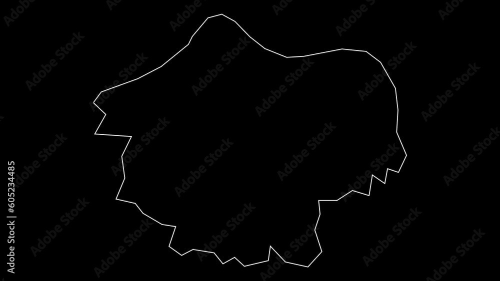 Jenin district map of Palestine outline animation Stock Video | Adobe Stock