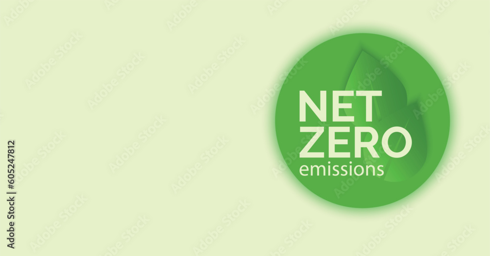 Net zero and carbon neutral concept. Banner on green background. Net ...