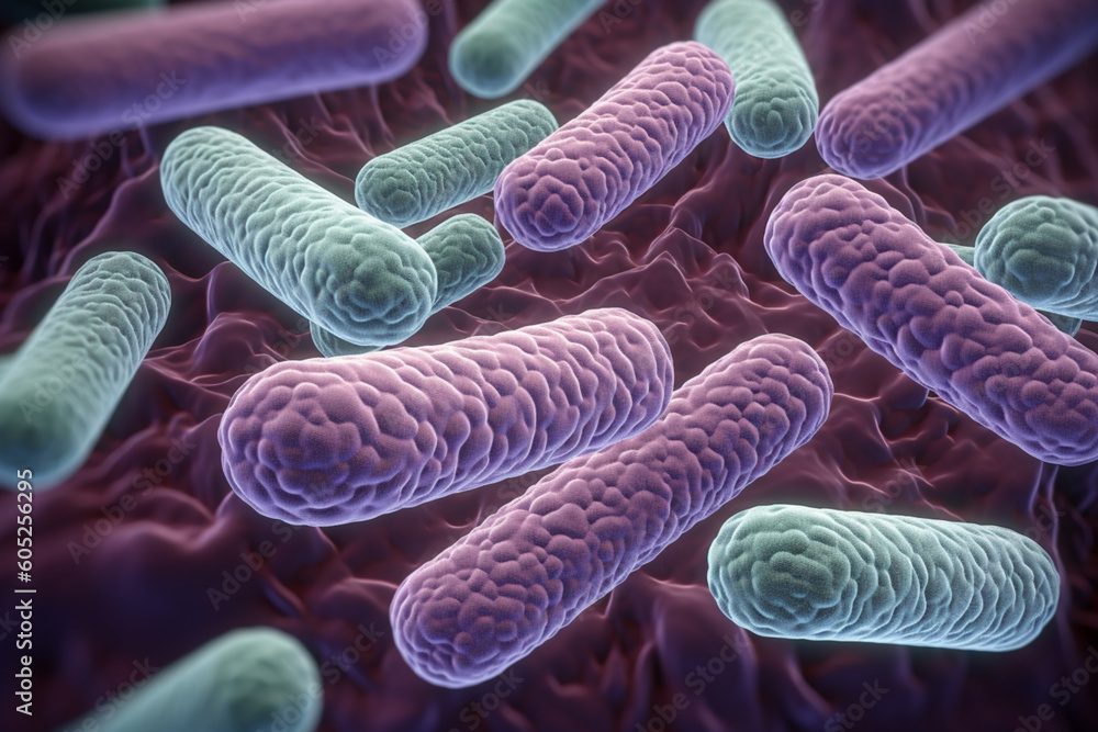 Abstract Lactobacillus Bulgaricus Bacteria - 3d microbiology image ...