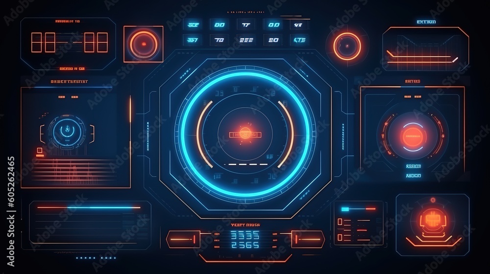 HUD Elements Pack. Hud,GUI for game background design. Technology ...