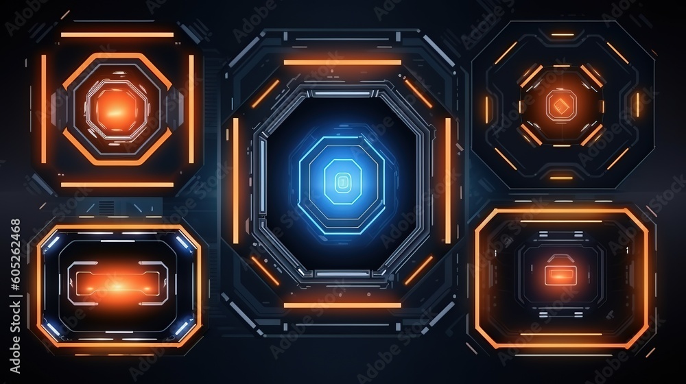 HUD Elements Pack. Hud,GUI for game background design. Technology ...