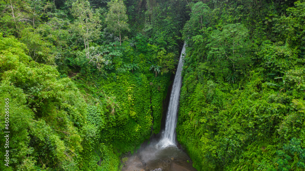 Stockfoto Air Terjun Melanting Waterfall. There are almost 500 steps to ...