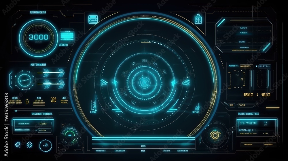Sci-fi futuristic hud dashboard display virtual reality technology ...