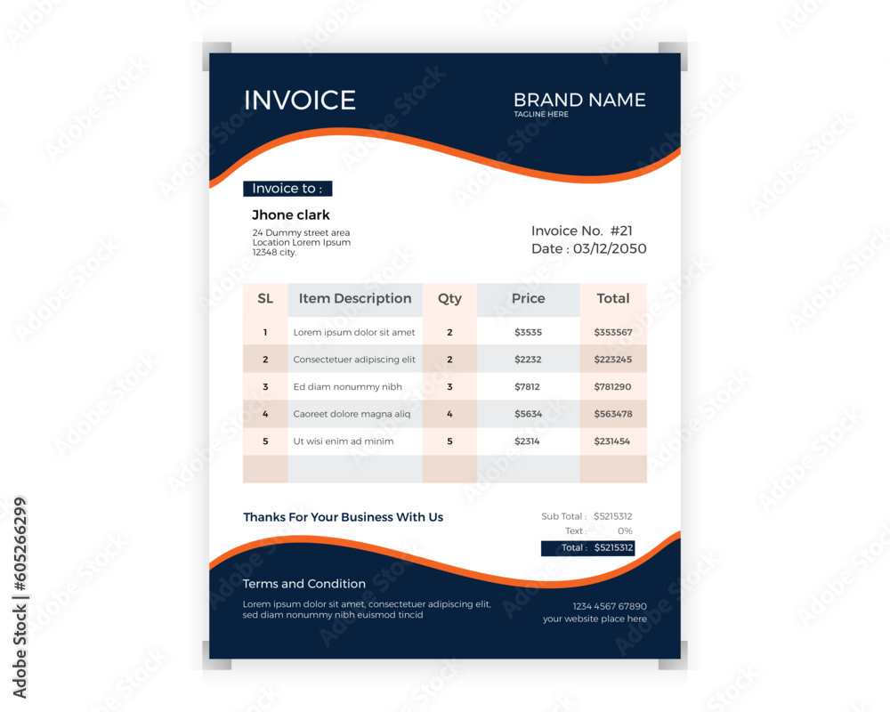 Professional invoice and letterhead design for corporate office ...