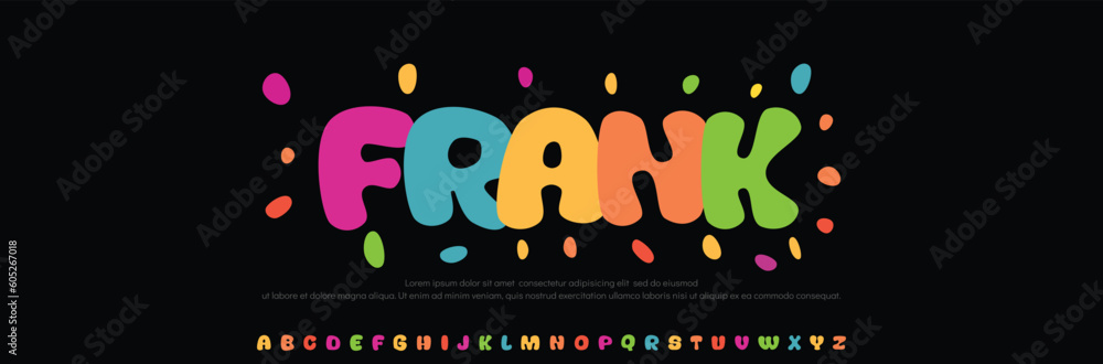 Frank, Puffy kid rainbow alphabet playful balloon letters funny ...