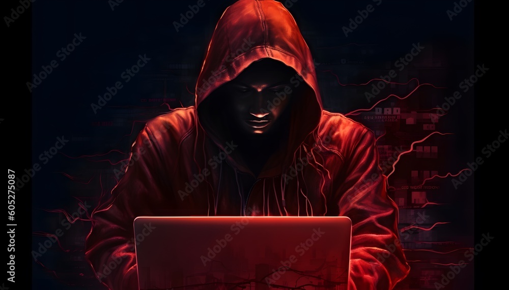 Internet privacy theft lurking in background. Anonymous hacker ...