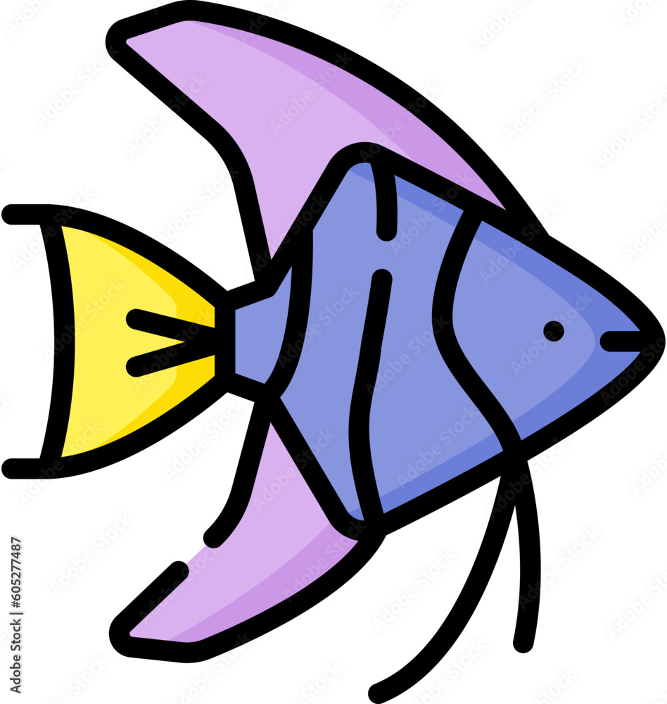 Anglerfish Icon. Anglerfish Vector illustration isolated on transparent ...