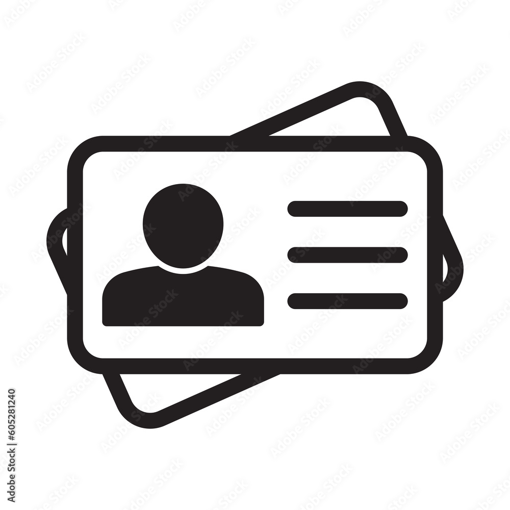 Id card icon. Id card badge icon. Identification card, driver's license ...