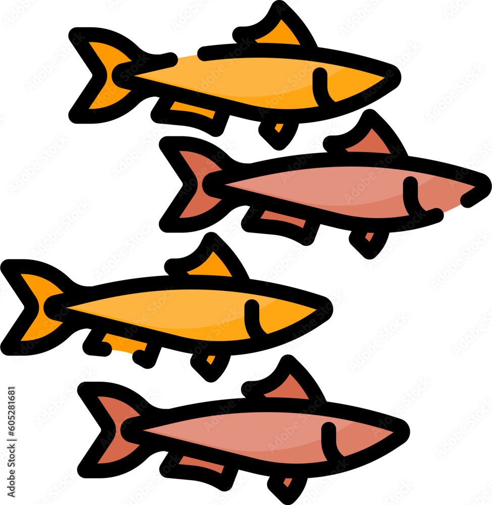 Shoal Icon. Shoal Vector illustration isolated on transparent ...
