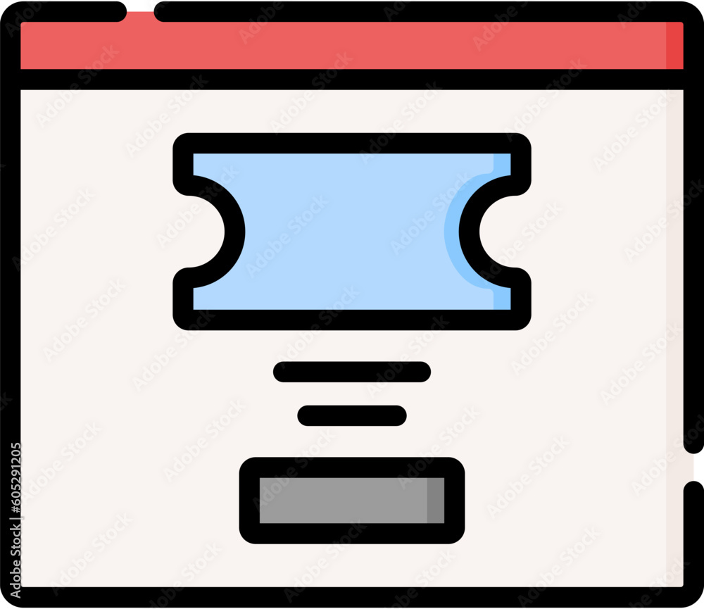 E Ticket Icon. E Ticket Vector illustration isolated on transparent ...