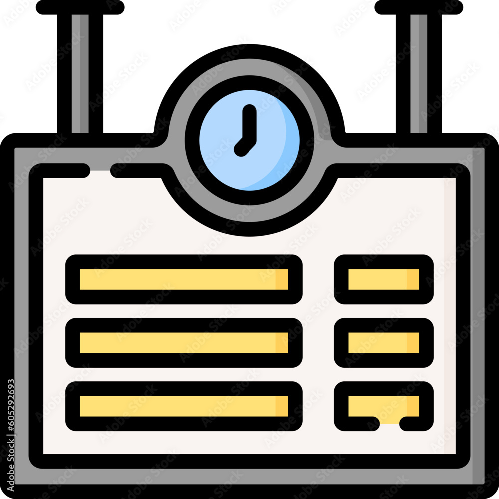 Timetable Icon. Timetable Vector illustration isolated on transparent ...