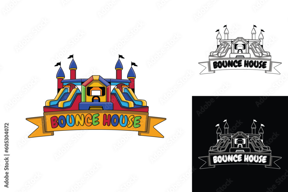 A fun and fun inflatable bounce house logo perfect for a bounce house ...